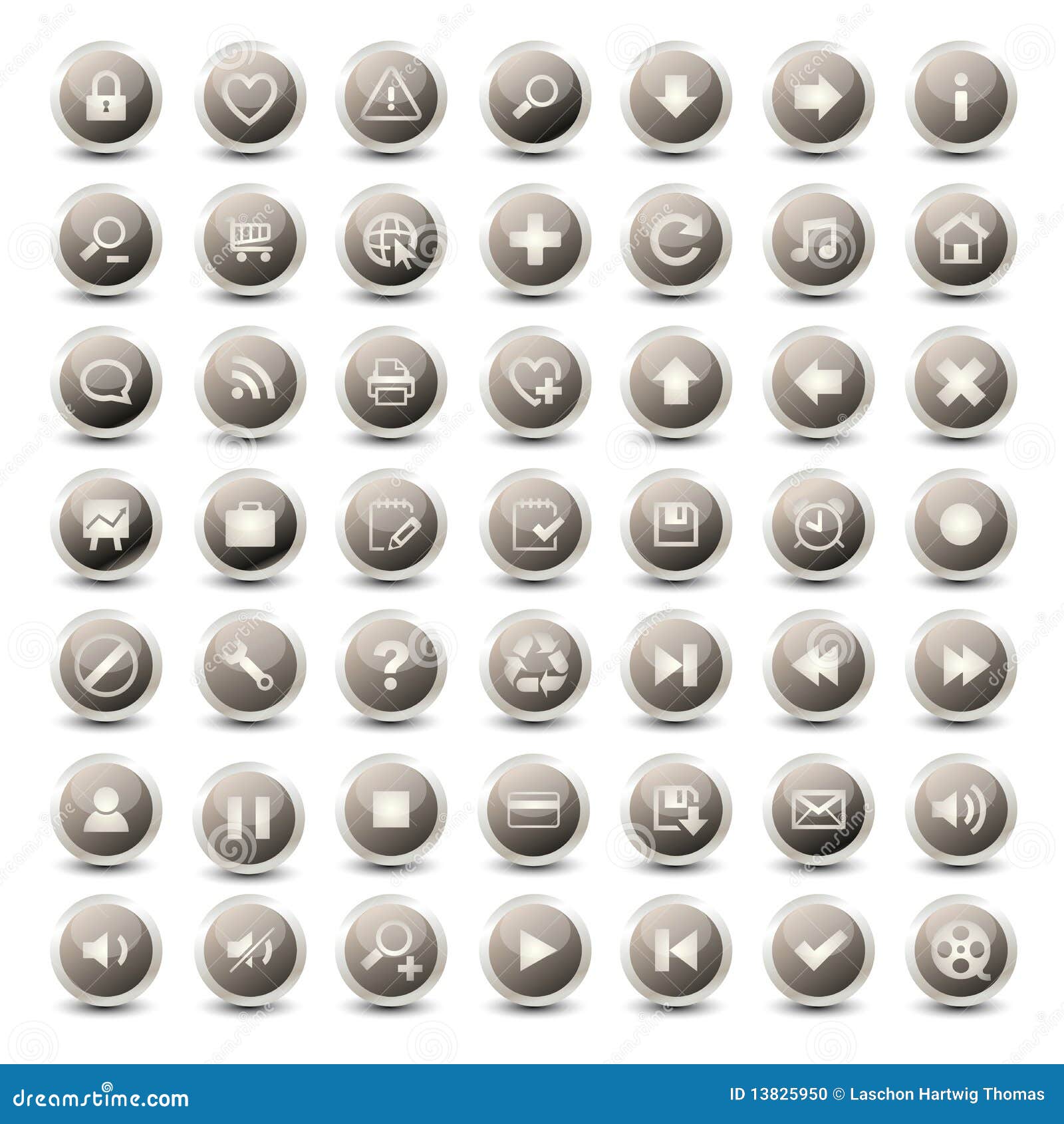 49 monochromatic web icons stock vector. Illustration of download ...