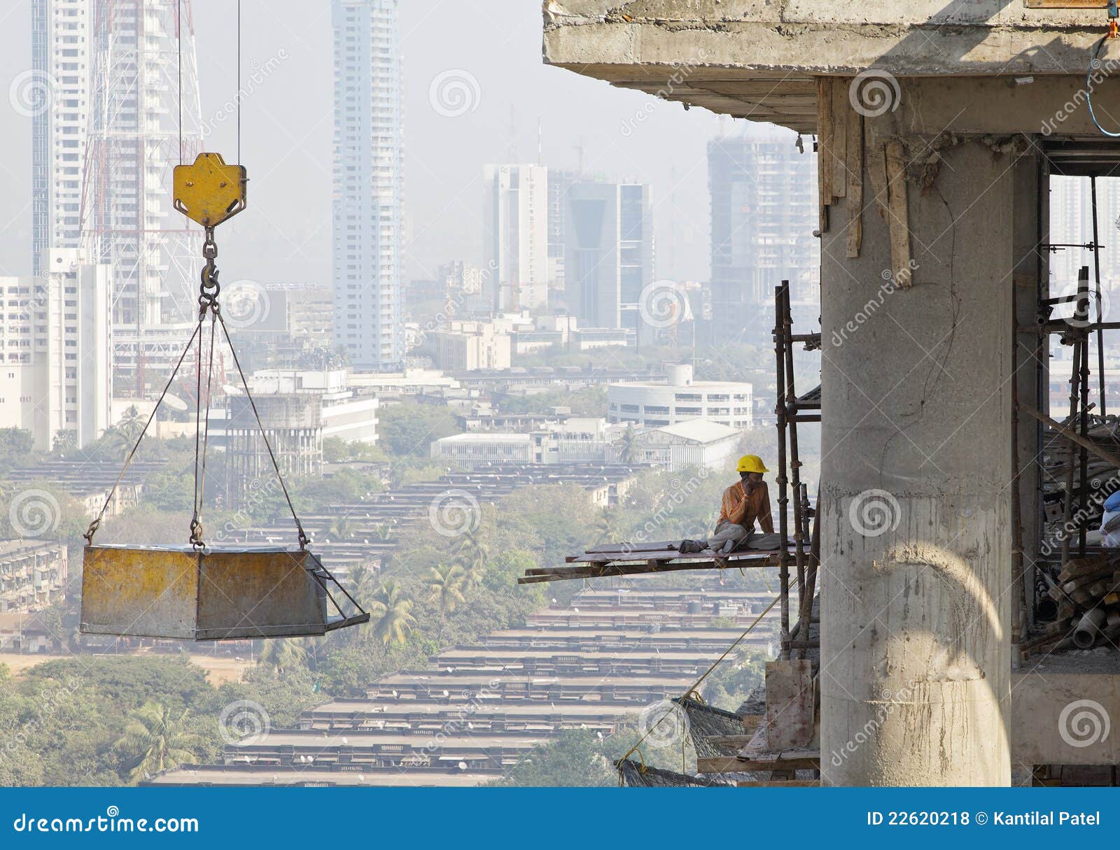 4949 CR Workman Using Cell Phone Dangerously Editorial Stock Photo ...