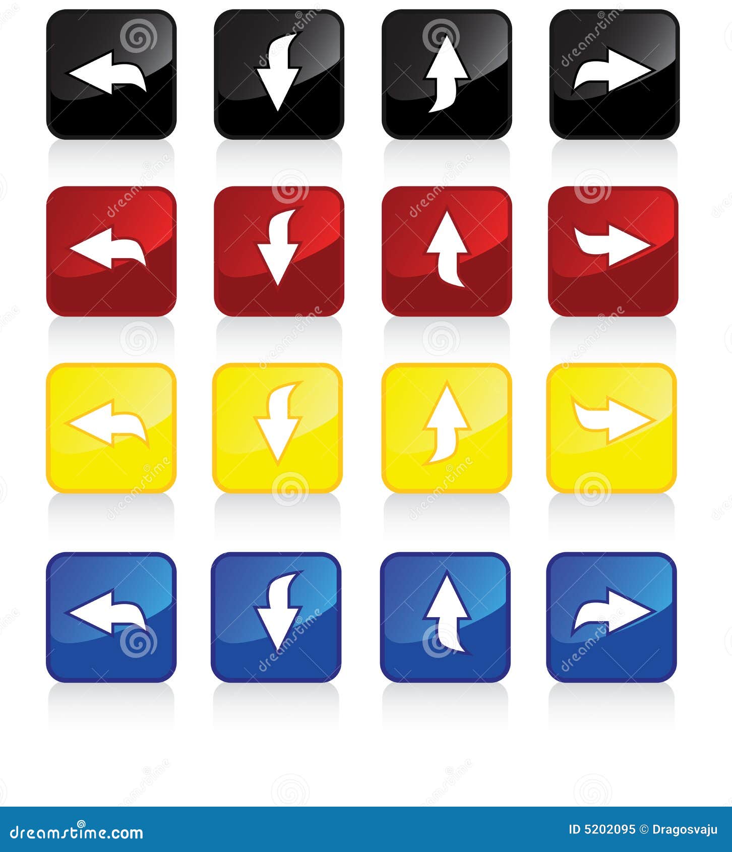 4pack arrows stock vector. Illustration of drawing, left - 5202095