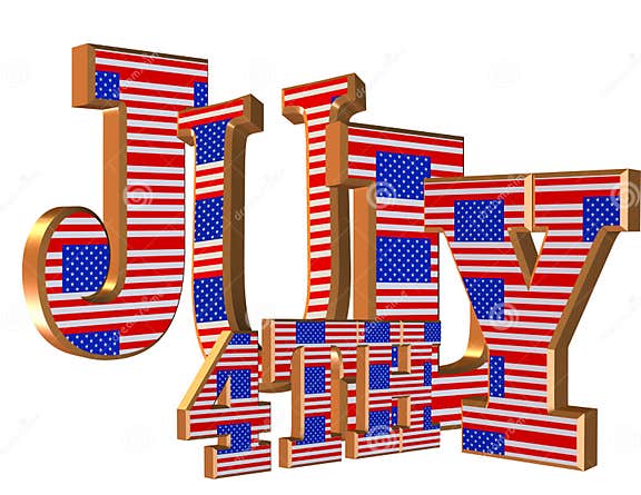 4th of July 3D text stock illustration. Illustration of decoration ...