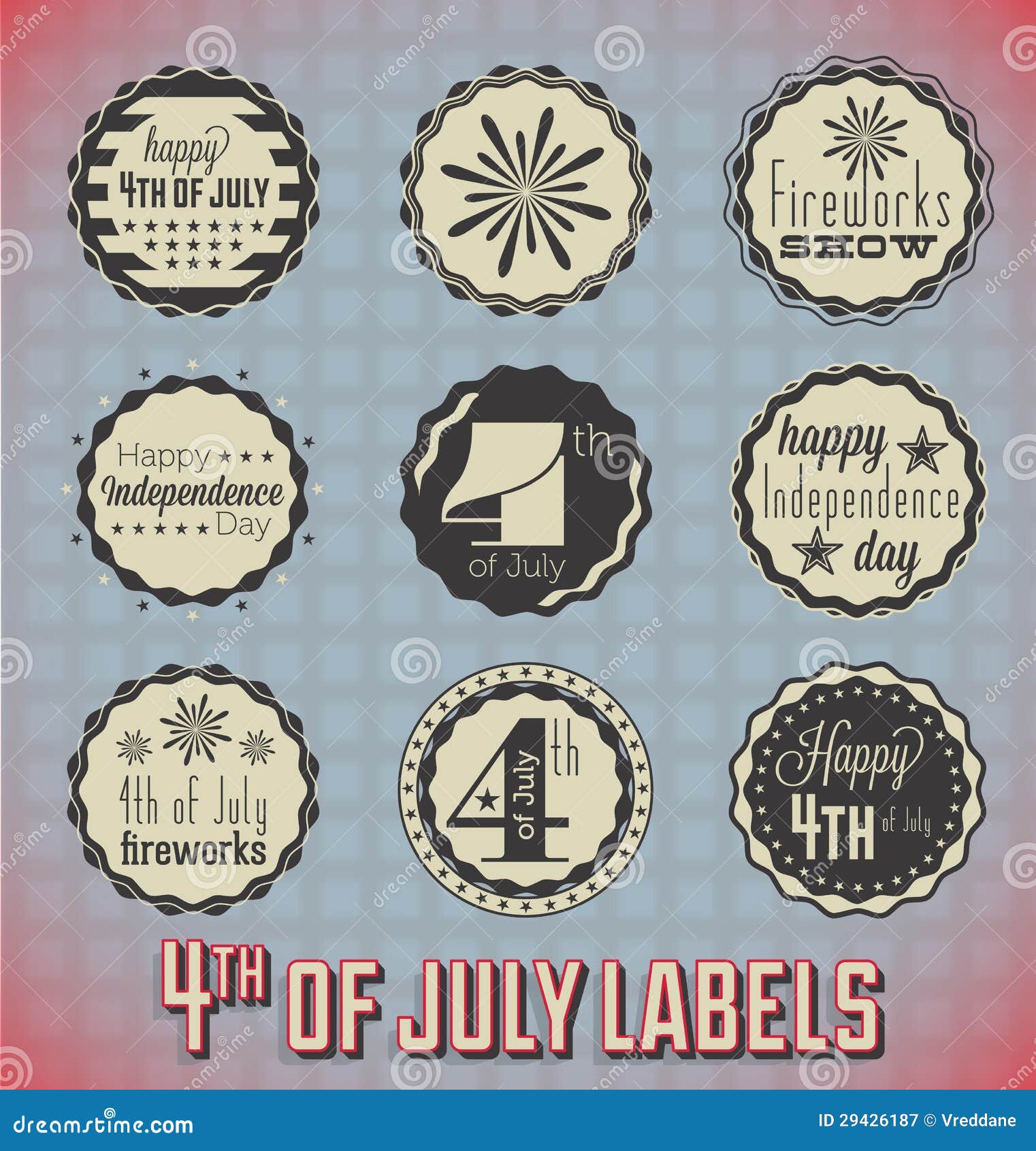 4th of July Labels and Icons Stock Vector - Illustration of explosions ...