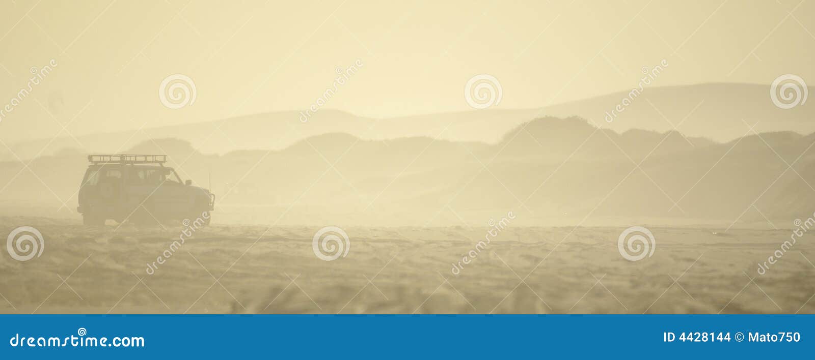 4WD CAR in SANDSTORM stock photo. Image of four, nature - 4428144
