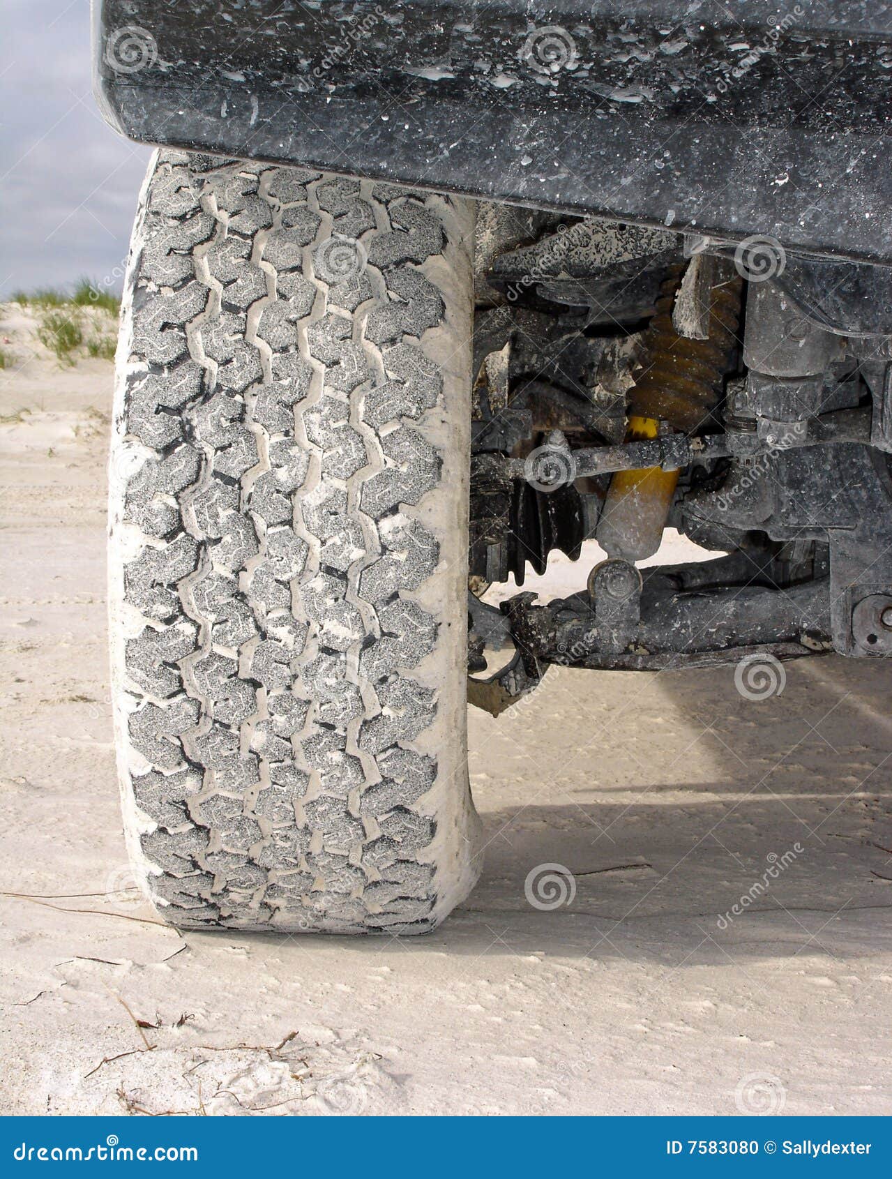 4wd tyre on sand stock photo. Image of track, travel, sand - 7583080
