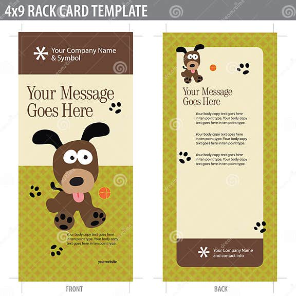 4x9 Rack Card Brochure Template Stock Vector - Illustration of care ...