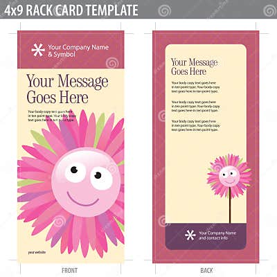 4x9 Rack Card Brochure Template Stock Vector - Illustration of female ...