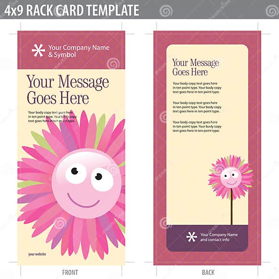 4x9 Rack Card Brochure Template Stock Vector - Illustration of female ...
