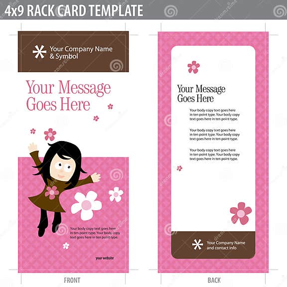 4x9 Rack Card Brochure Template Stock Vector - Illustration of ...