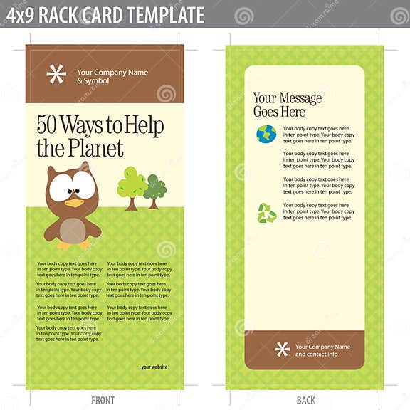 4x9 Rack Card Brochure Template Stock Vector - Illustration of concept ...
