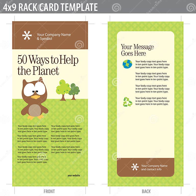 4x9 Rack Card Brochure Template Stock Vector - Illustration of concept ...