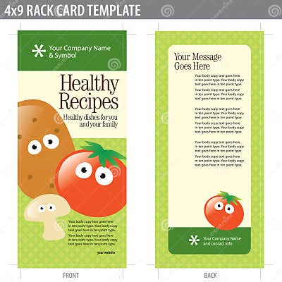 4x9 Rack Card Brochure Template Stock Vector - Illustration of cooking ...