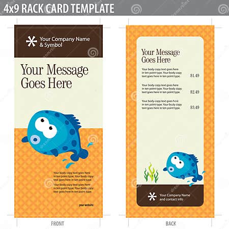 4x9 Rack Card Brochure Template Stock Vector - Illustration of blue ...