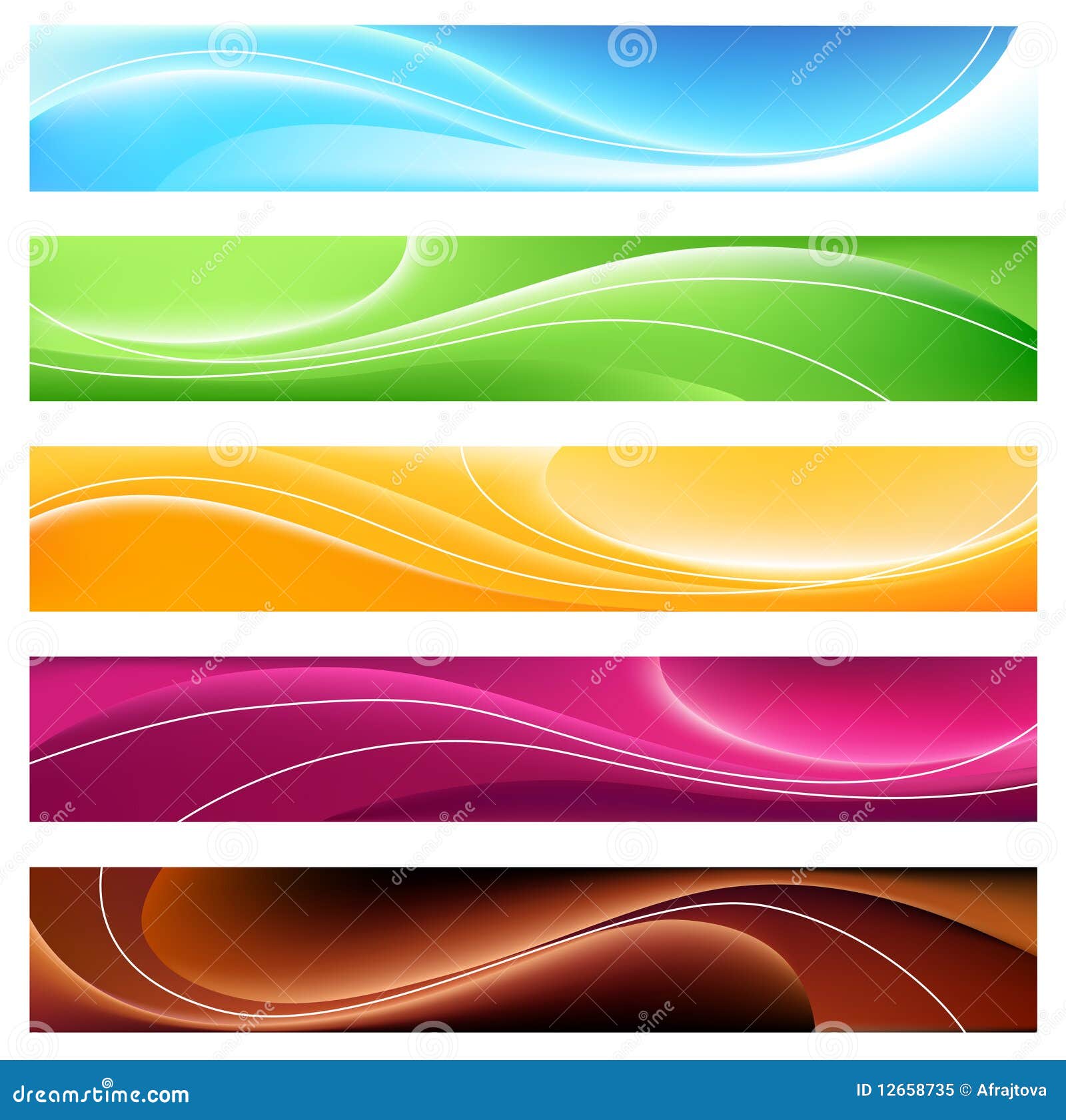 5 banners stock vector. Illustration of header, violet - 12658735