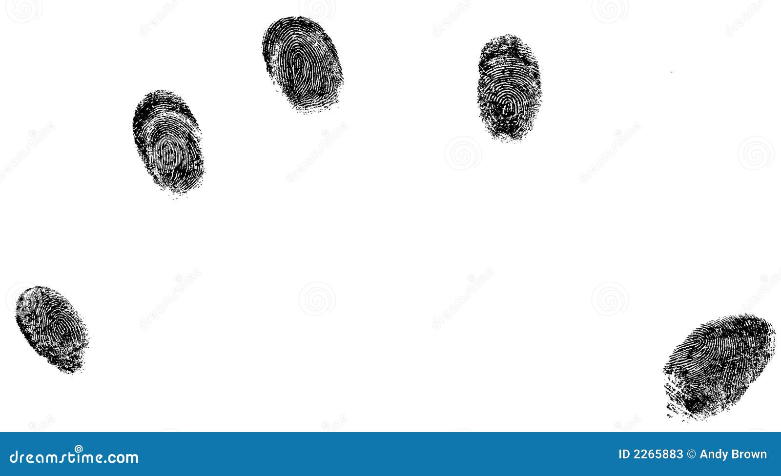 5 Black Fingerprints stock image. Image of identification - 2265883