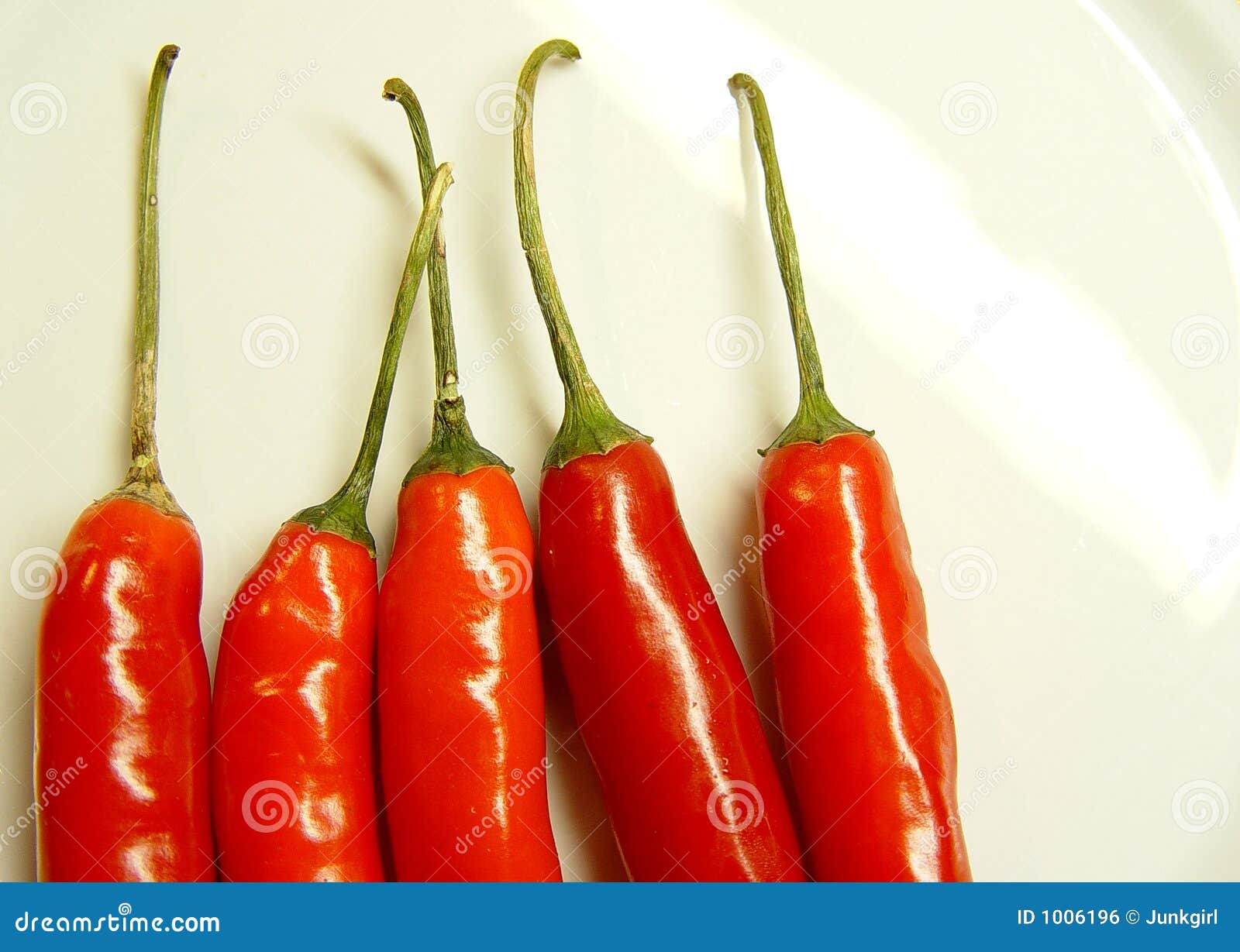 5 Chillies Arranged in a Row Stock Photo - Image of concepts, dramatic ...