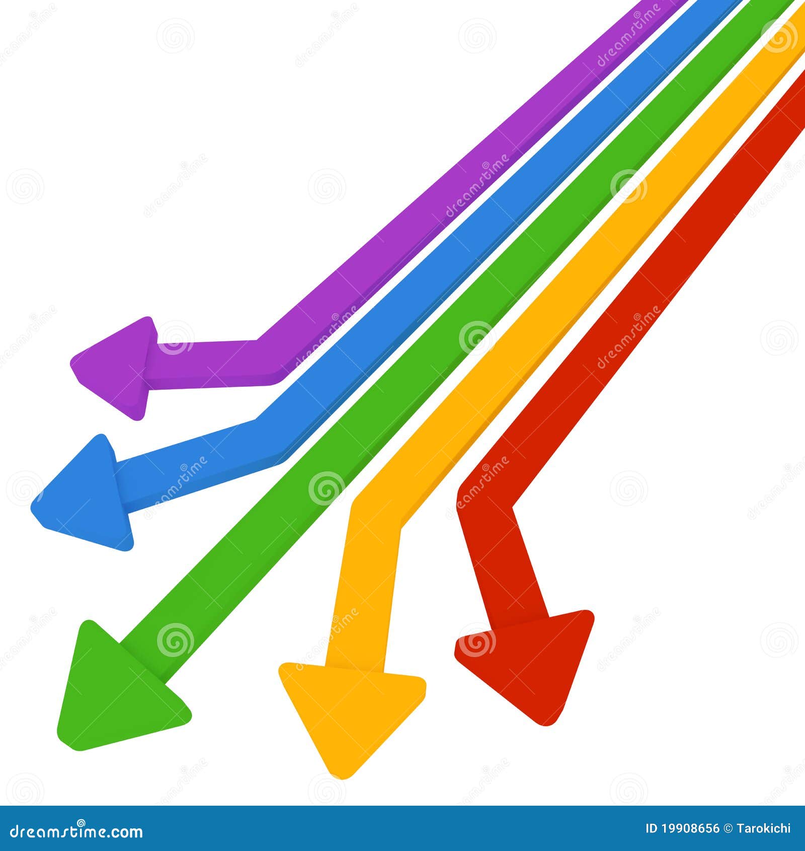 5 colored arrows stock illustration. Illustration of purple - 19908656