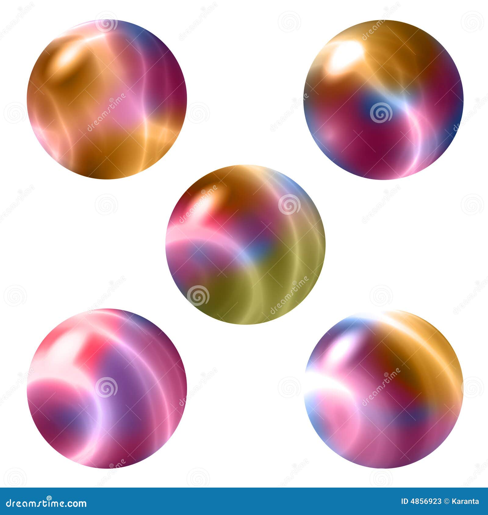 5 colorful spheres stock illustration. Illustration of shape - 4856923