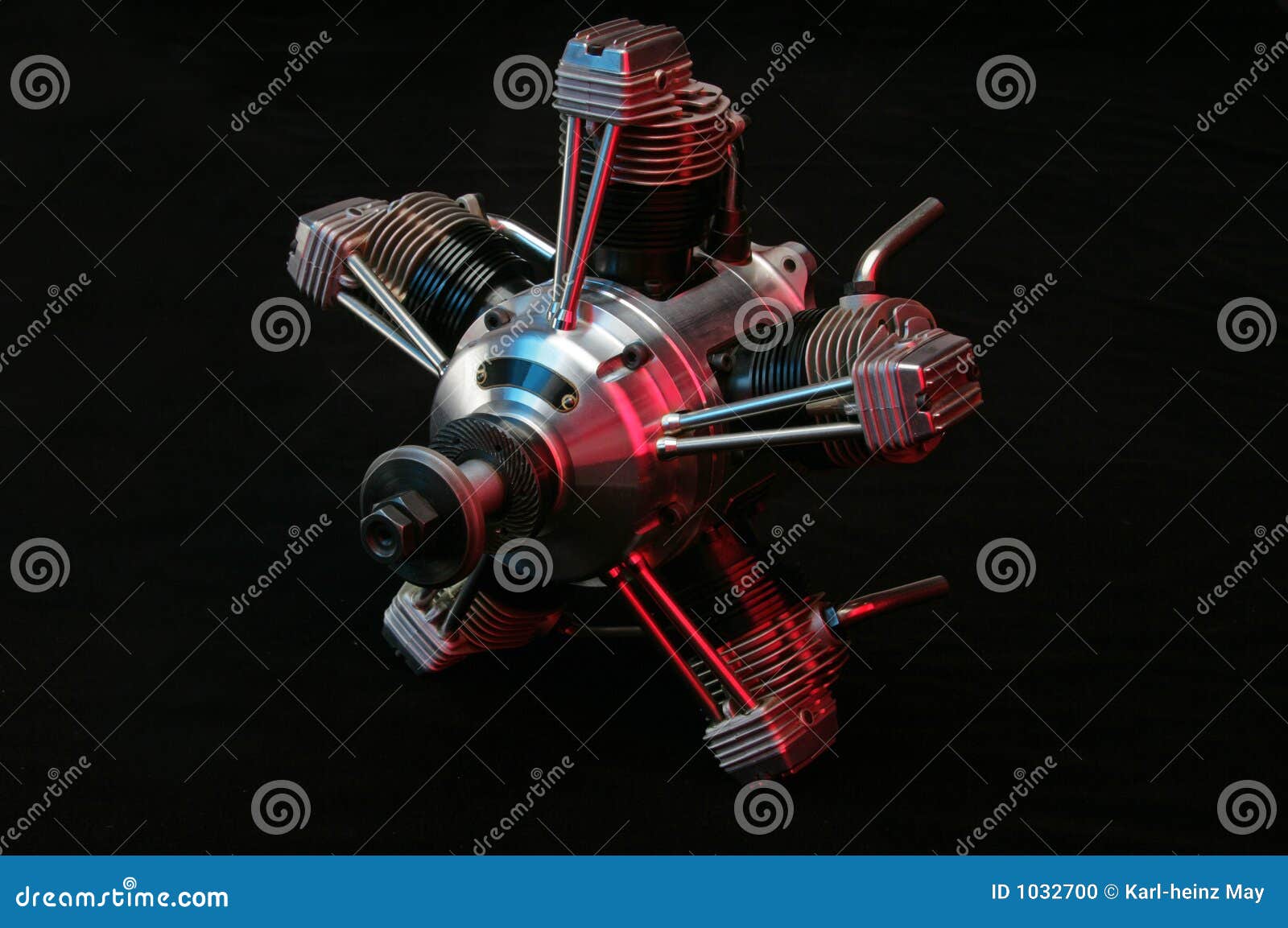 5-cylinder Model Aircraft Engine Stock Photo - Image of valve, blue ...