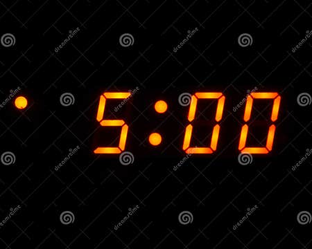 5 am Digital Clock (isolated) Stock Photo - Image of wait, schedule: 264182