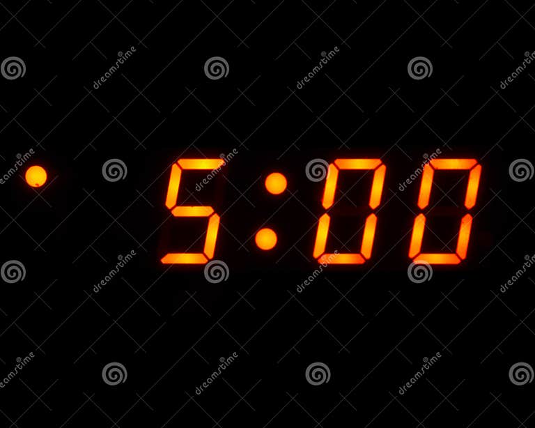 5 am Digital Clock (isolated) Stock Photo - Image of wait, schedule: 264182