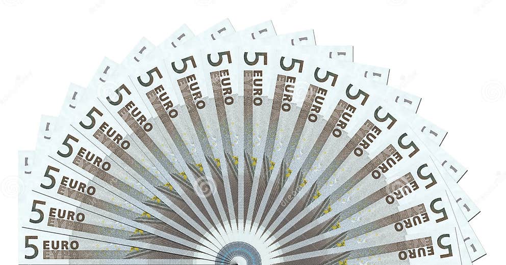 5 Euro Notes Half Circle Template Stock Photo - Image of financial ...