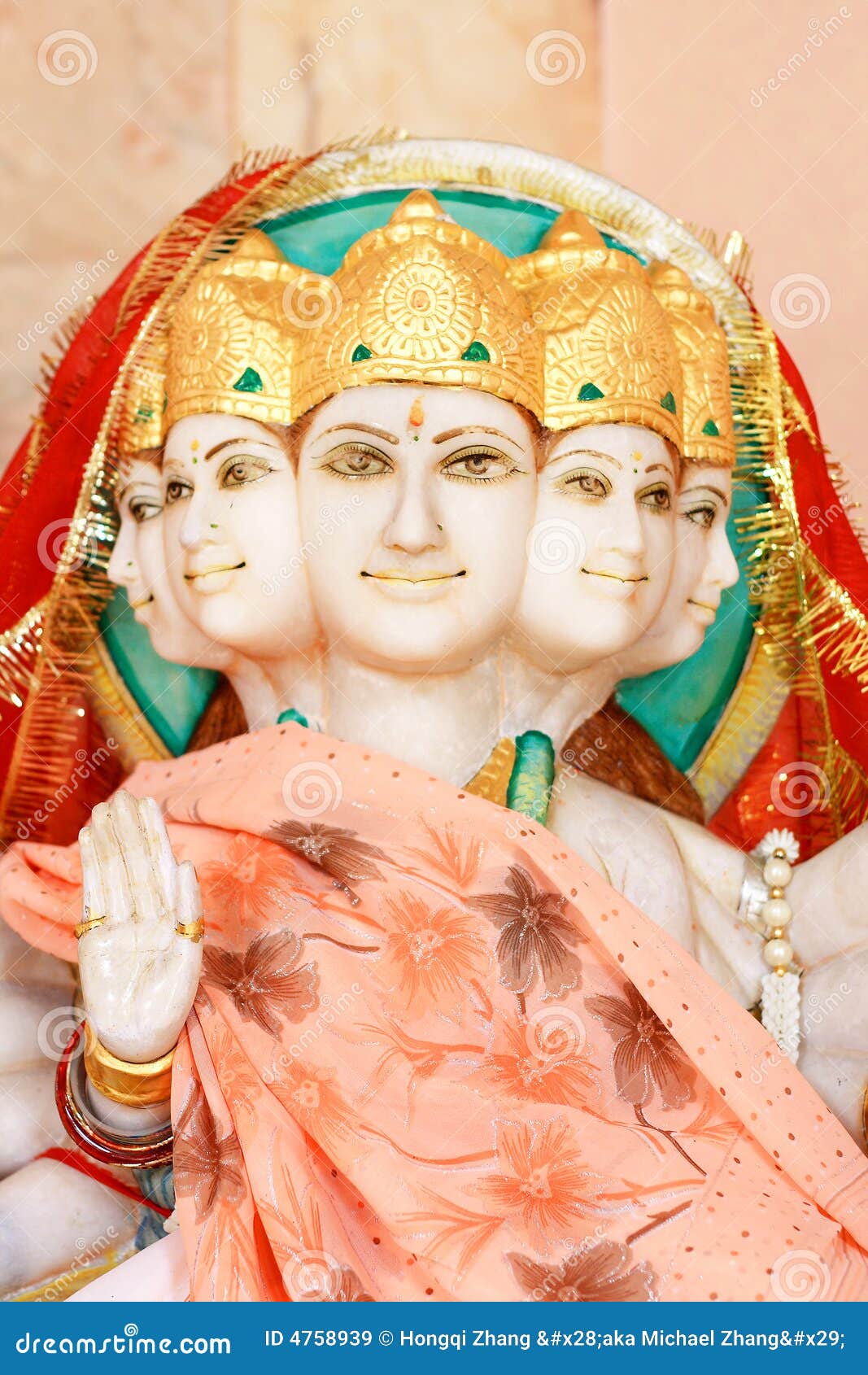 5 face hindu god stock image. Image of hindu, building - 4758939