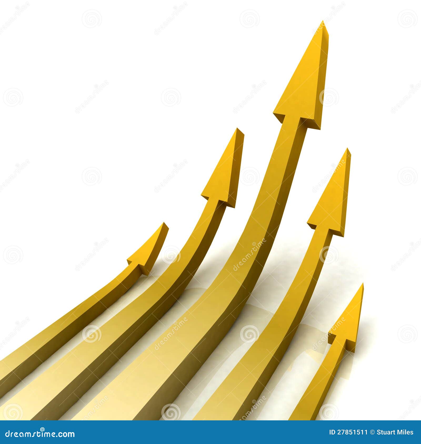 5 Gold Arrows Shows Progress Target Stock Illustration - Illustration ...