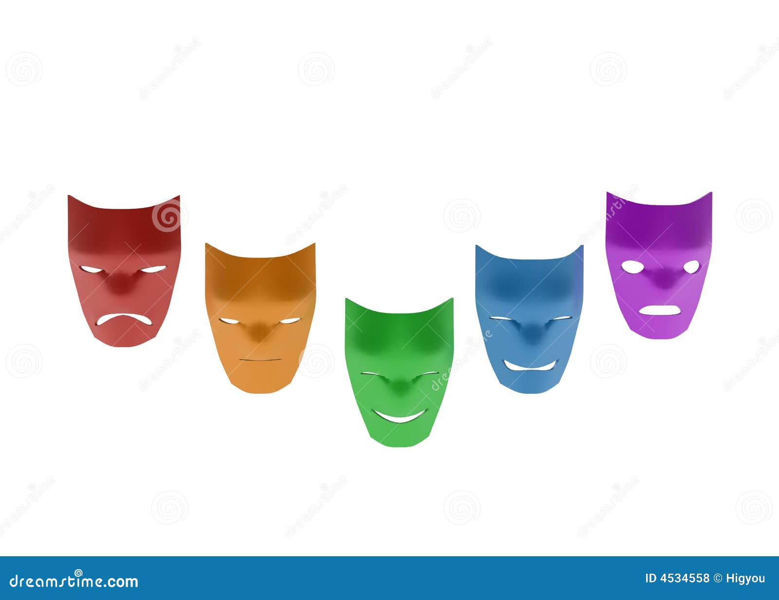 5 Mask Variety stock illustration. Illustration of face - 4534558