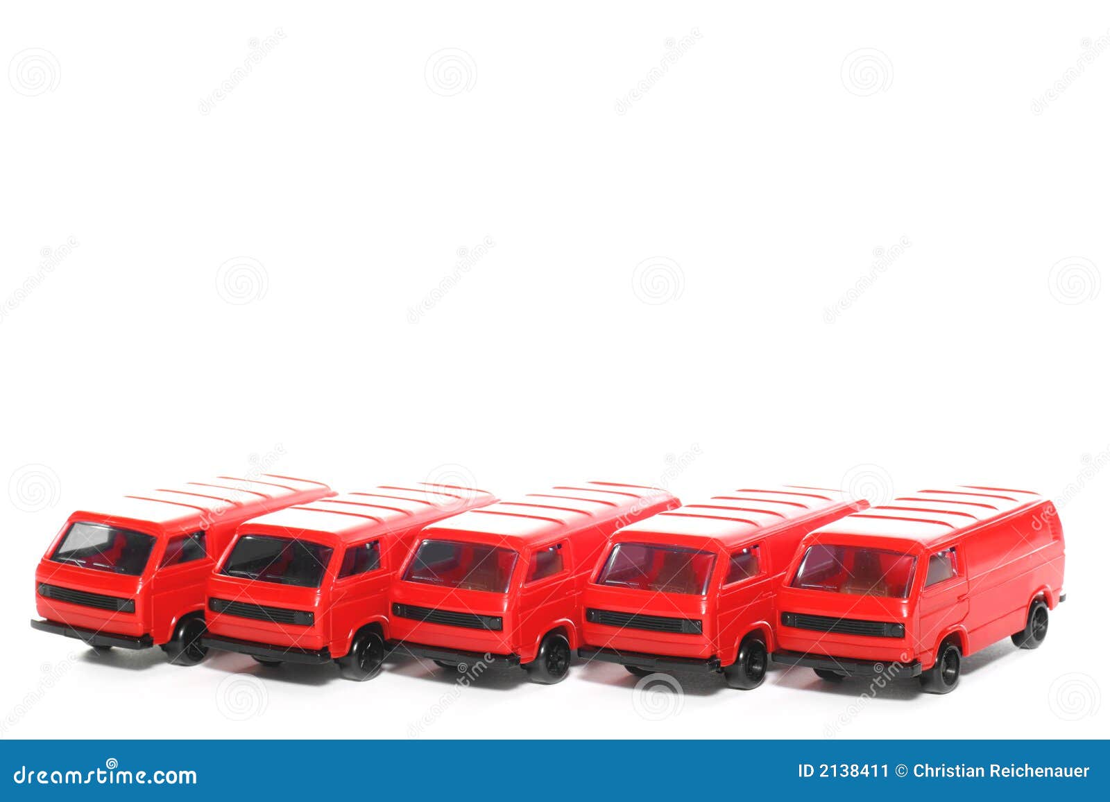 5 Plastic VW Van toy car stock image. Image of isolated - 2138411