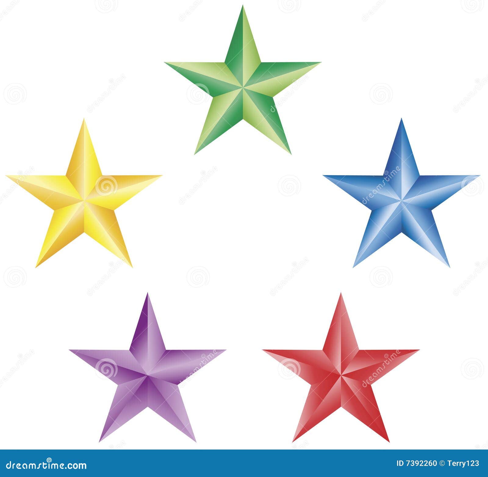5 pointed stars stock vector. Illustration of bright, vector - 7392260