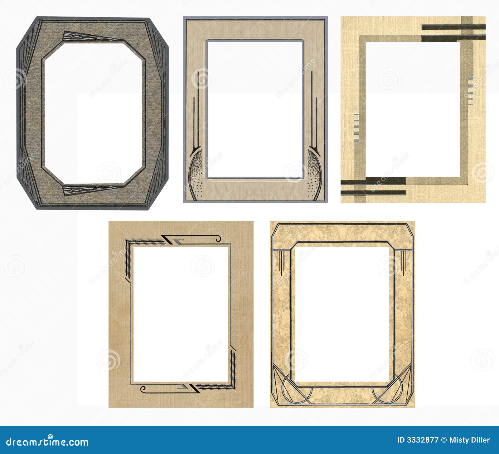 5 Retro Photo Frames stock image. Image of memory, note - 3332877