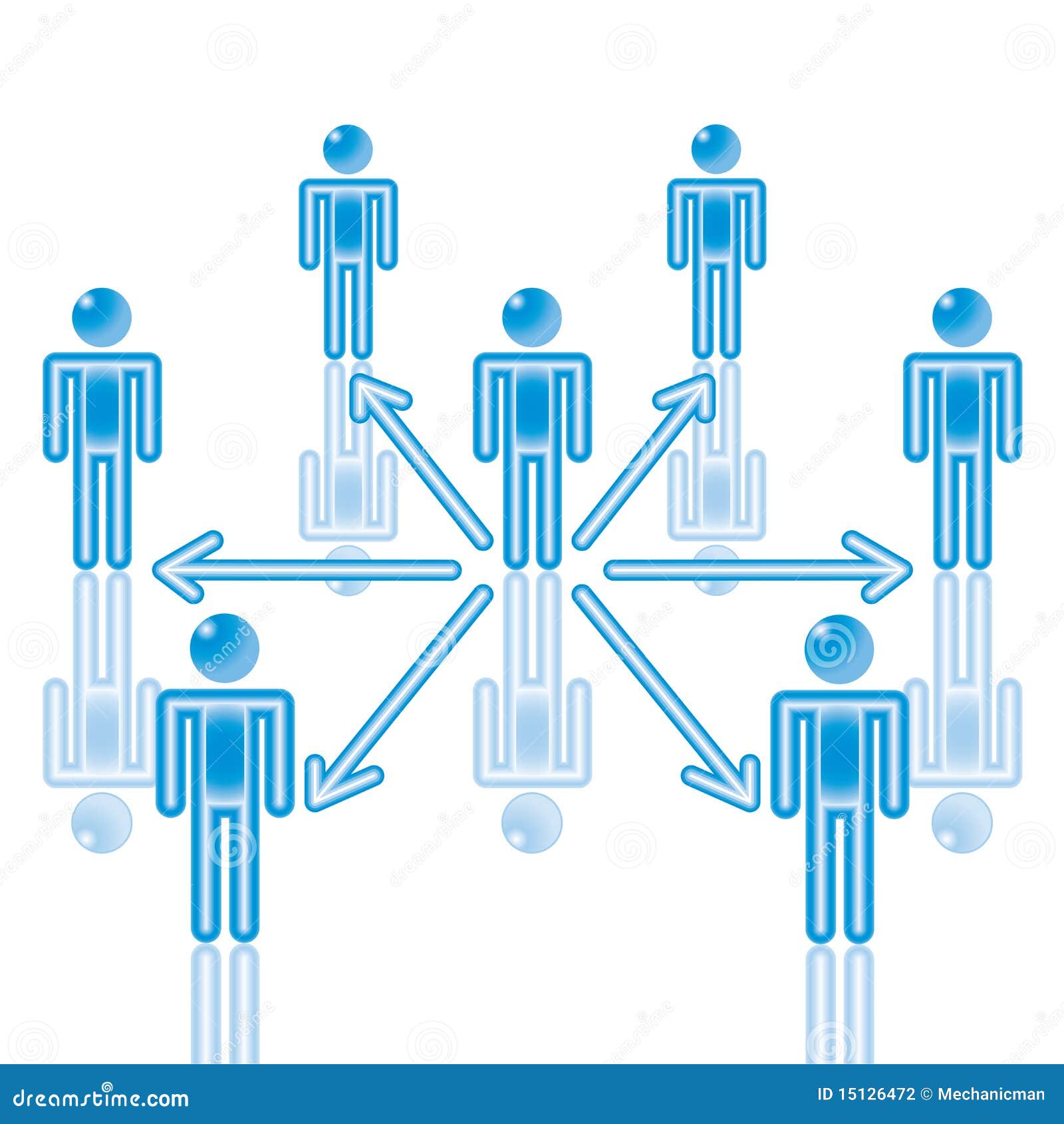 5. Teamwork Communication in Blue Stock Vector - Illustration of human ...