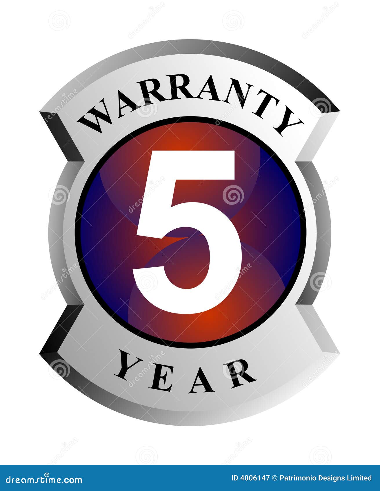 5 year warranty shield stock illustration. Illustration of background ...