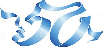 50 blue ribbon stock vector. Illustration of anniversary - 3499490