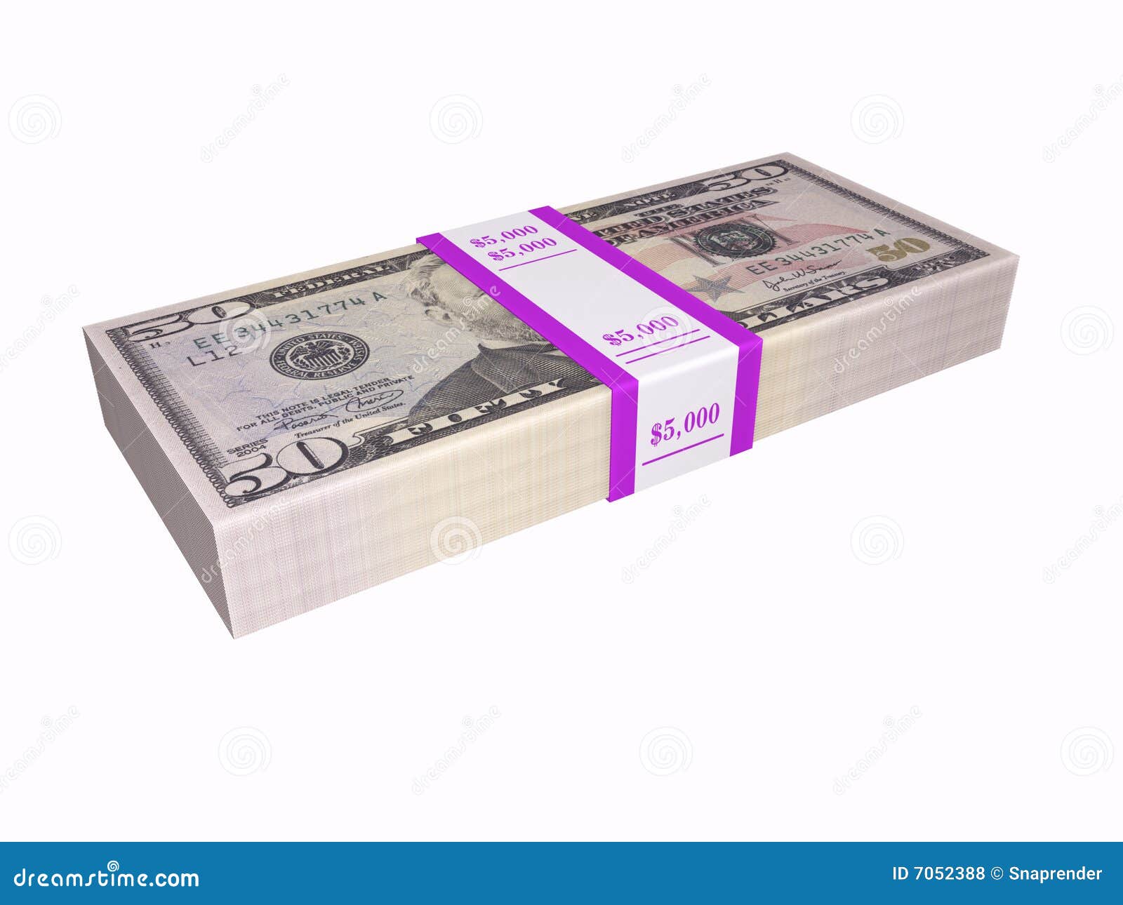 Stack Of 50 Dollar Bills