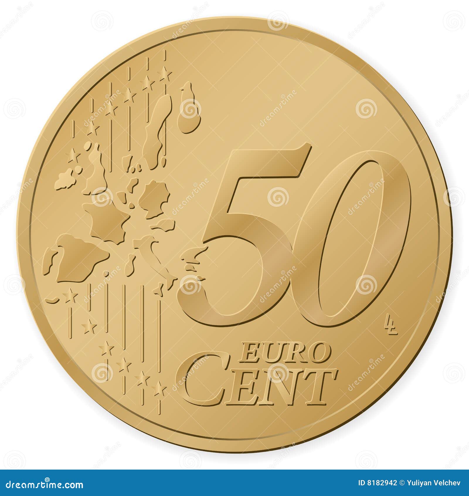 50 euro cent stock vector. Illustration of fifty, business - 8182942