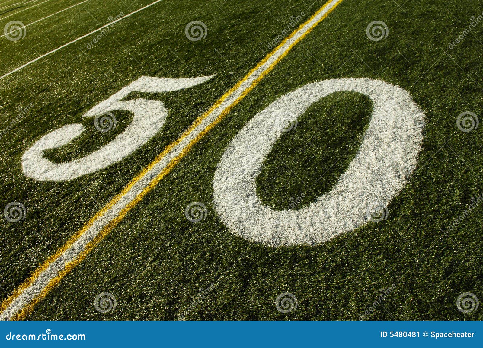 50 Yard Line Football Field Stock Image - Image of football, college ...