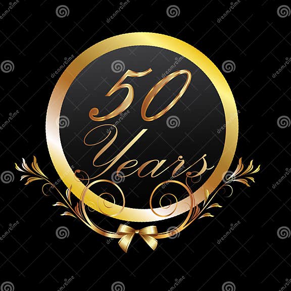 50 years gold stock vector. Illustration of 50th, celebration - 24545356