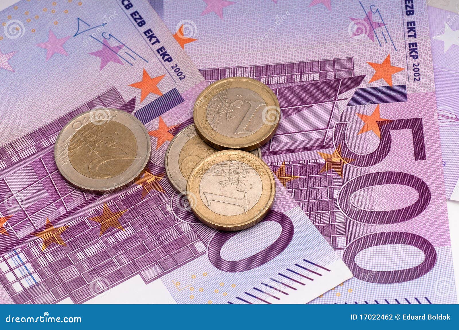 500 euro and coins stock photo. Image of jackpot, currency - 17022462