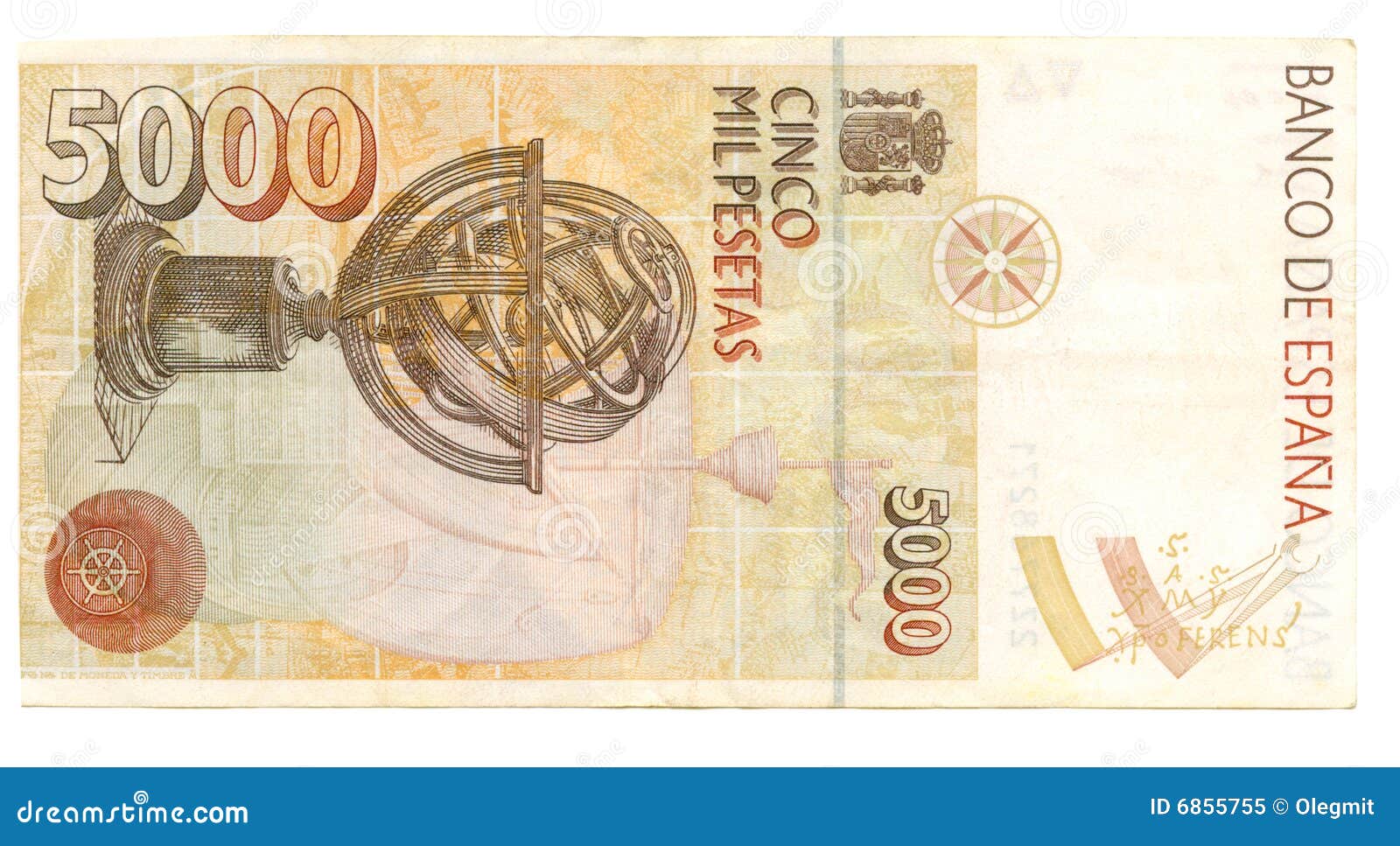 5000 peseta bill of Spain stock image. Image of note, paper - 6855755