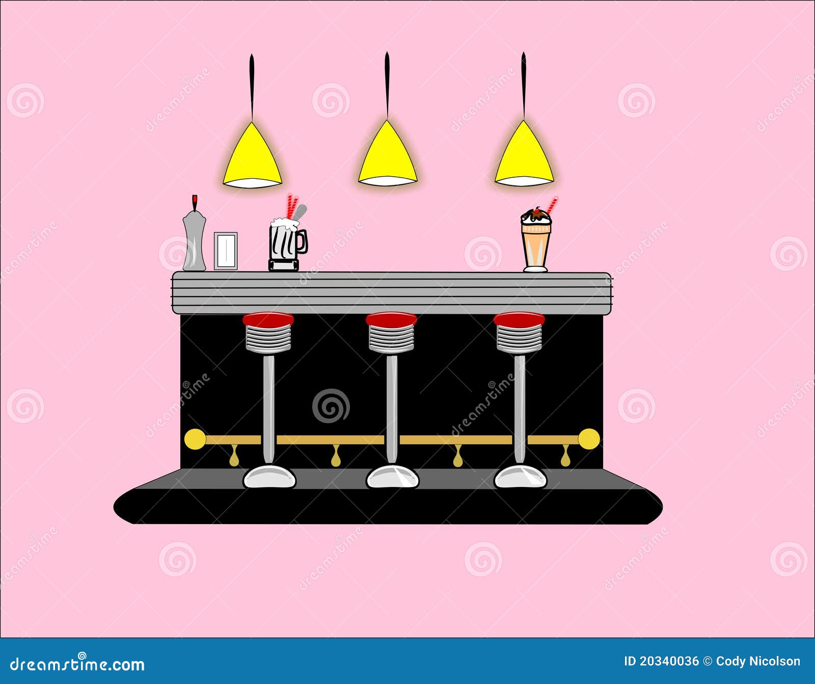 50s diner interior stock illustration. Illustration of enamel - 20340036
