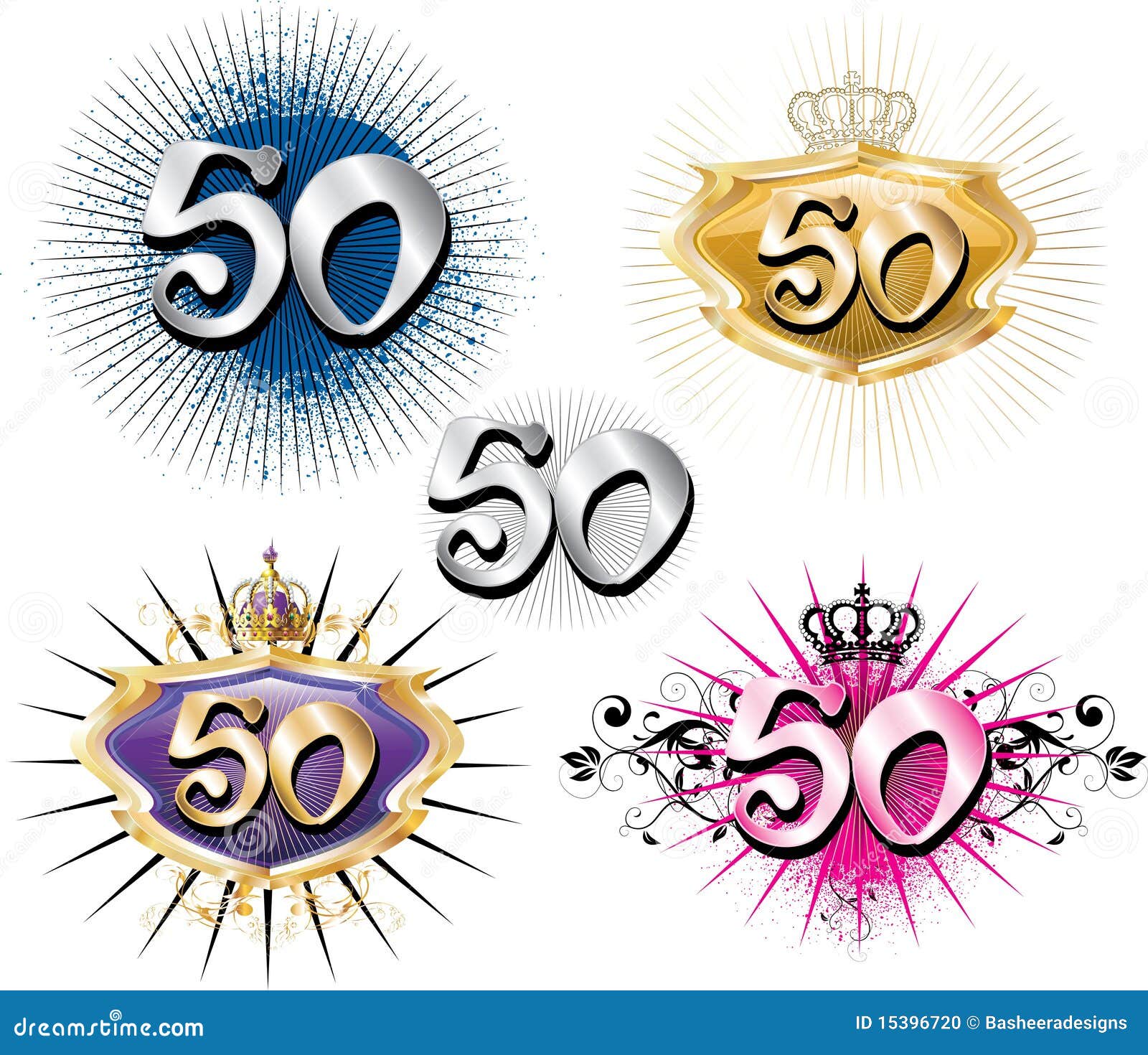 50th Birthday or Anniversary Stock Vector - Illustration of class ...