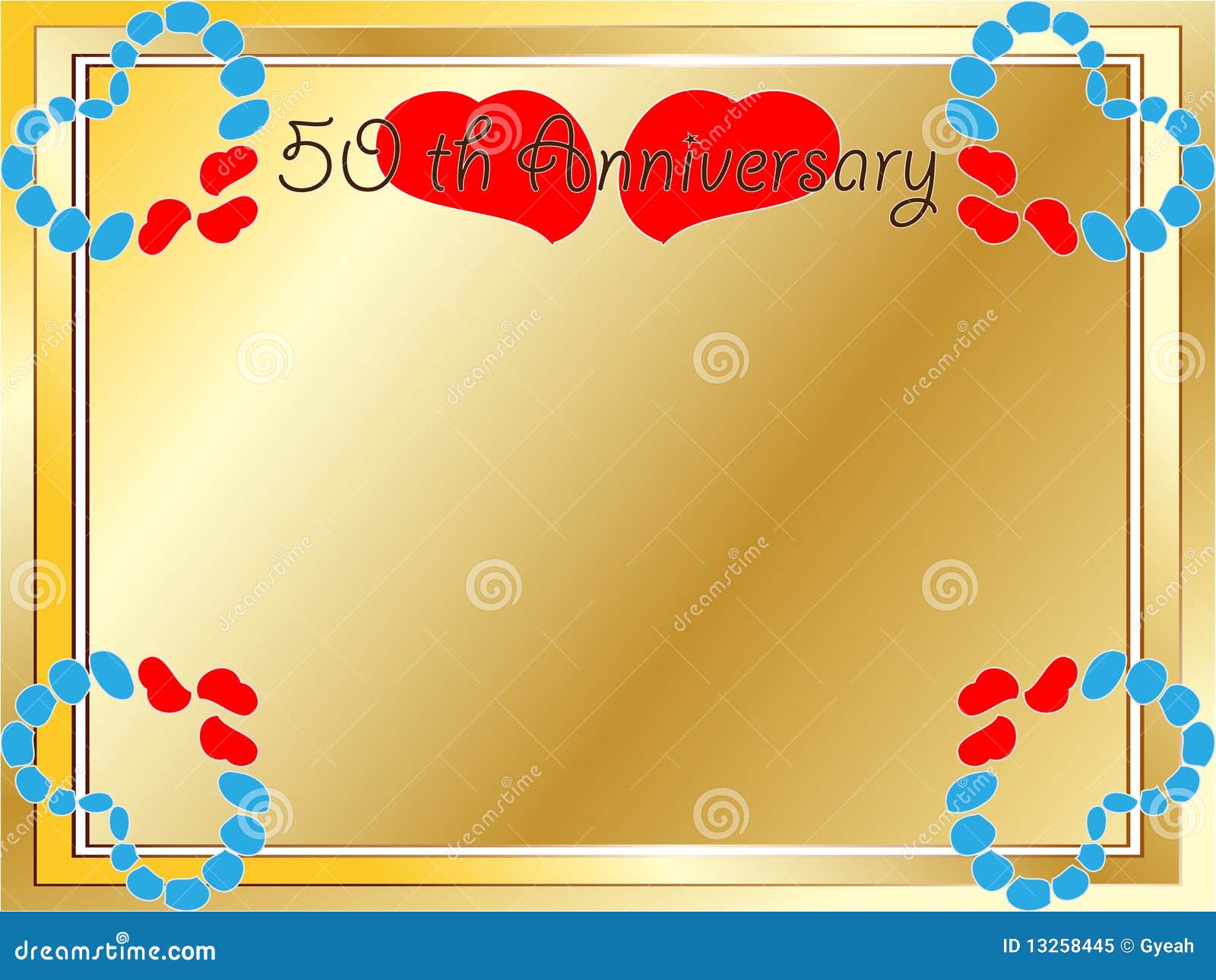 50th Wedding Anniversary Border Frame Royalty-Free Cartoon ...
