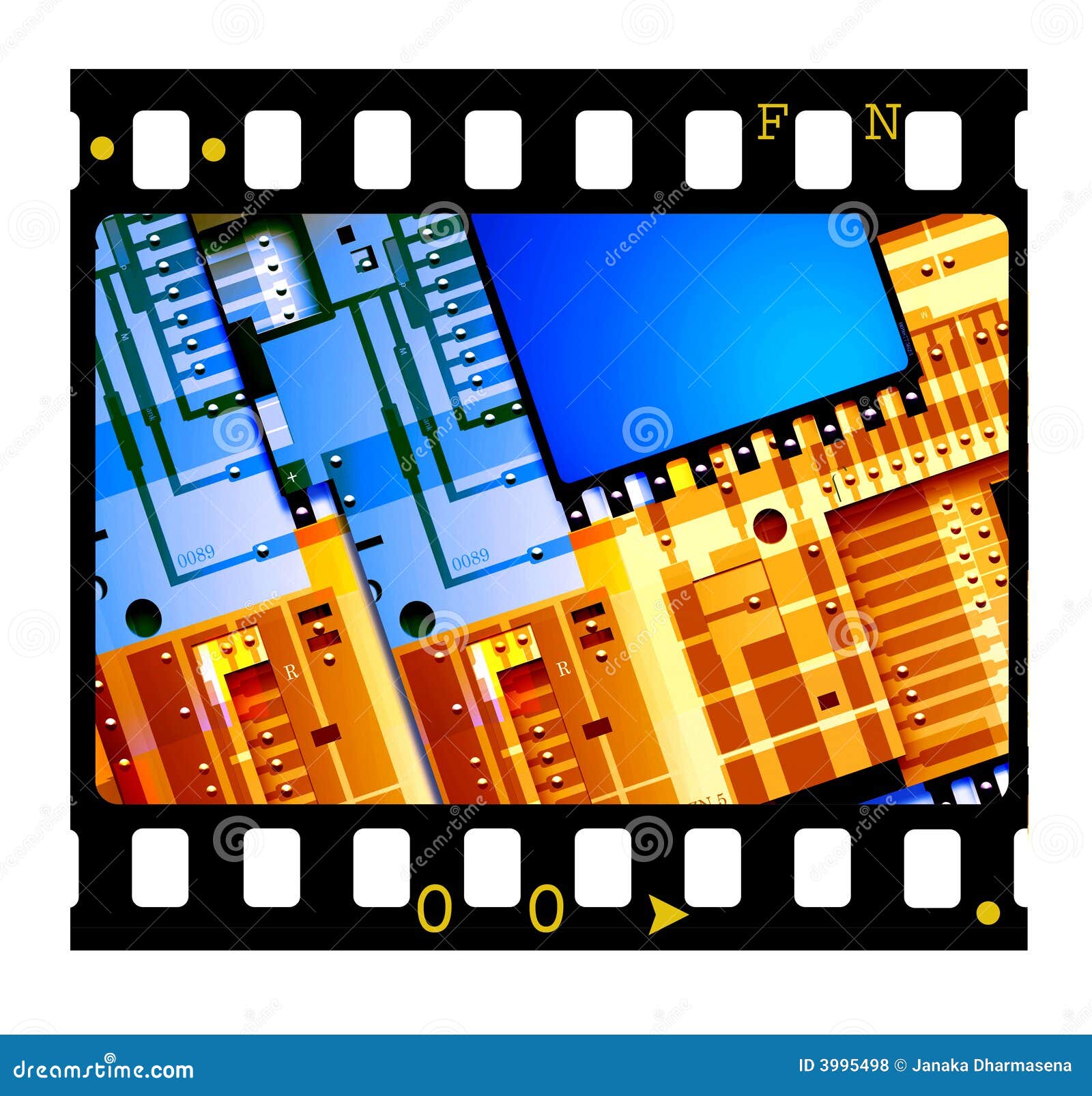 5mm Slide Frame with Electronics Stock Illustration - Illustration of ...