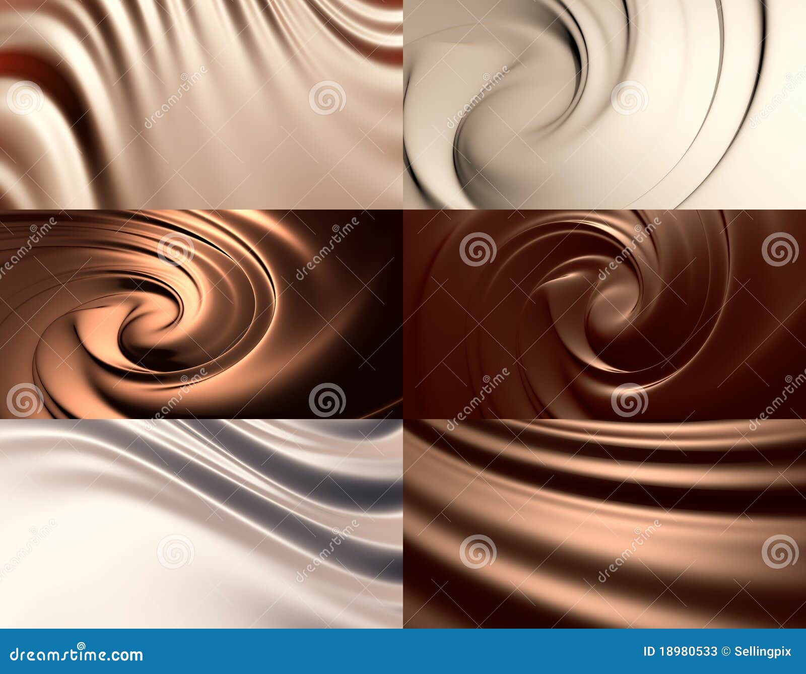 6 Abstract Chocolate Backgrounds Set Stock Illustration - Illustration ...