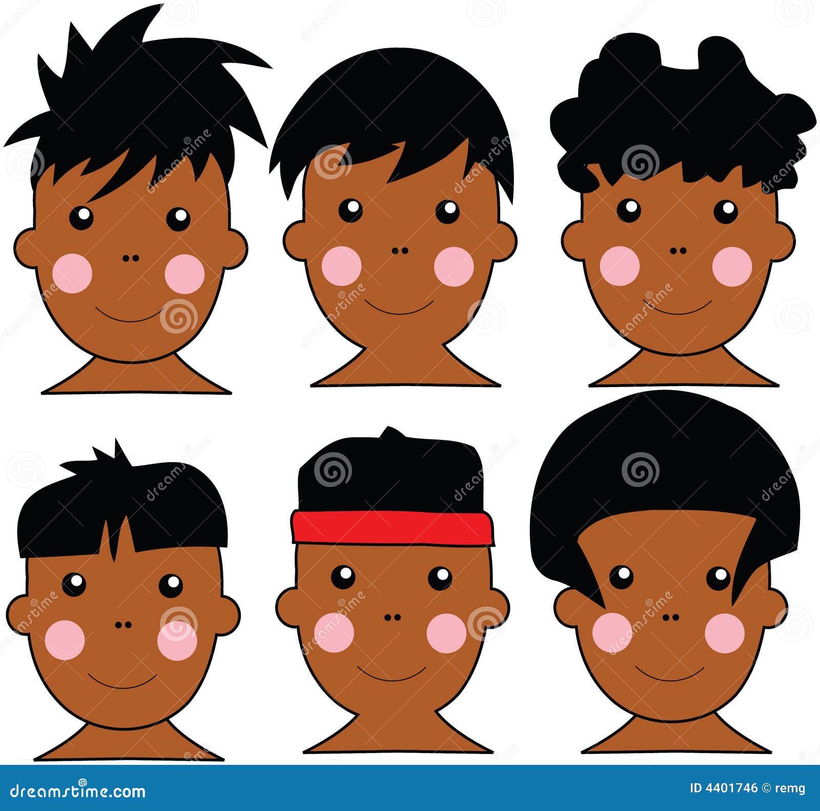 6 Cute African Kids Vector Illustration Stock Illustration ...