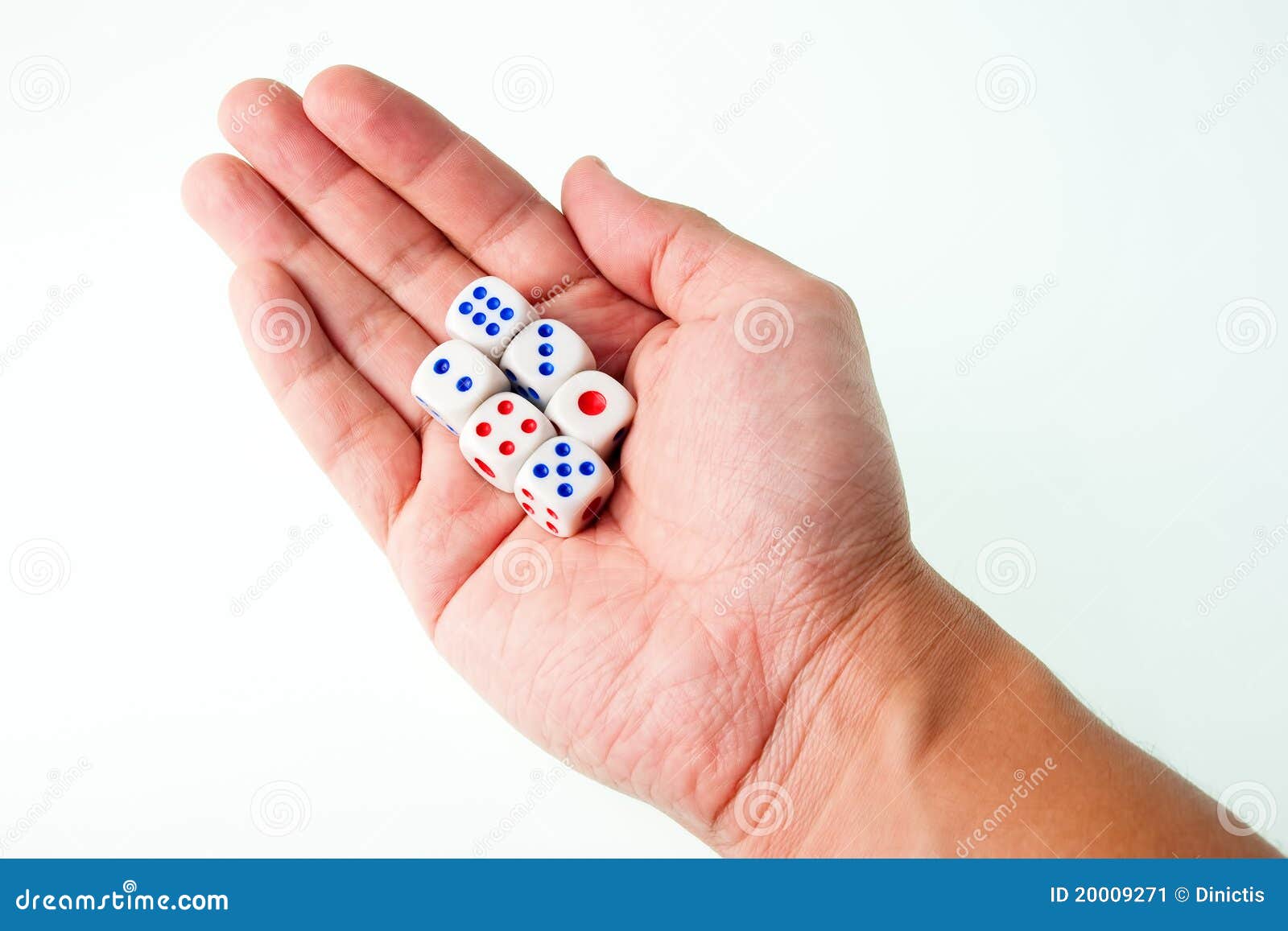6 Dice in Man Hand with Isolated White Editorial Photo - Image of group ...