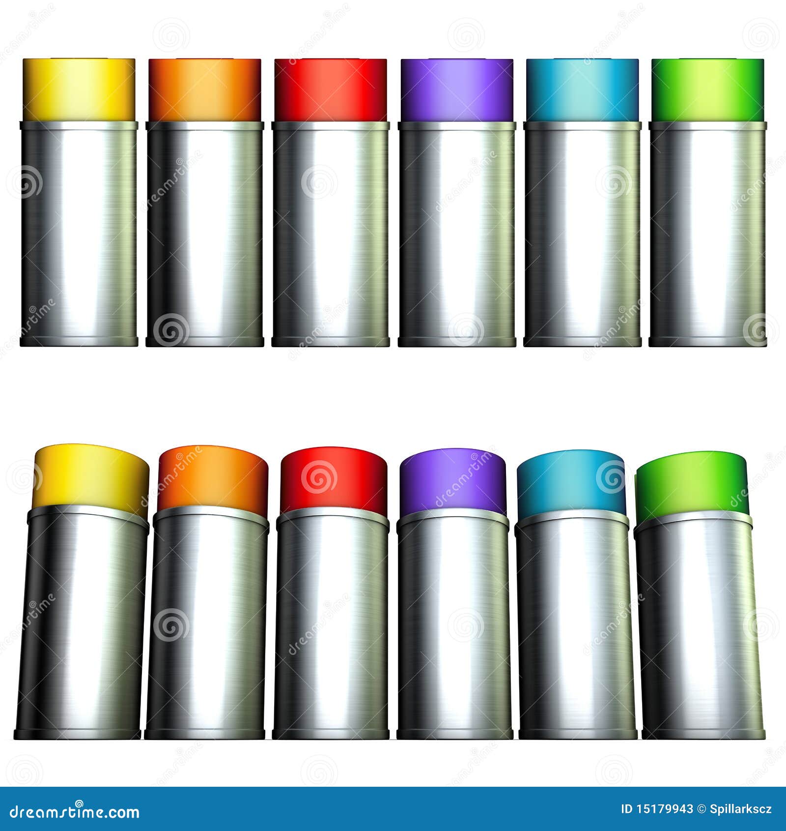 6 Spray Can in Rainbow Color Stock Illustration - Illustration of ...