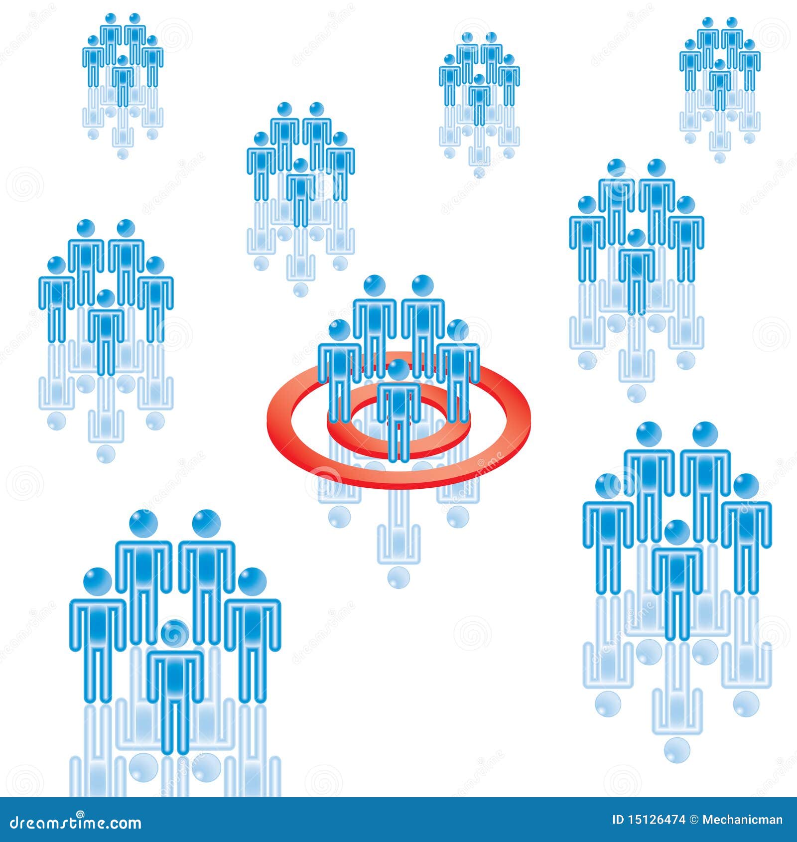 6. Target Market in blue stock vector. Illustration of cooperation ...