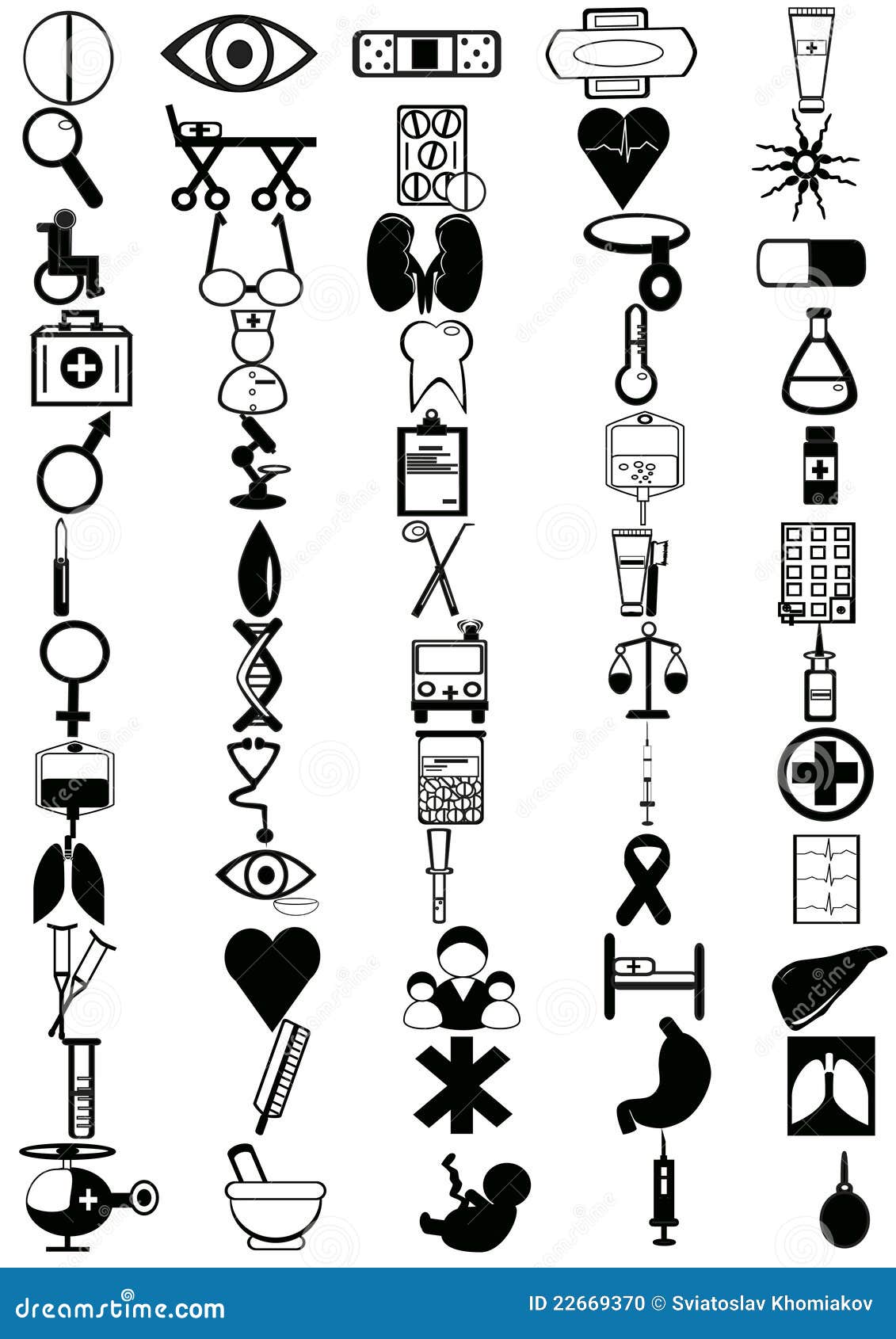 60 Icons on the Medical Theme Stock Vector - Illustration of blood ...