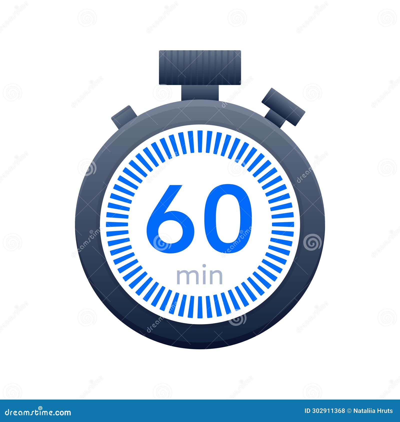 60 Min Timer And Stopwatch Icons Countdown Symbol Kitchen Timer Icon